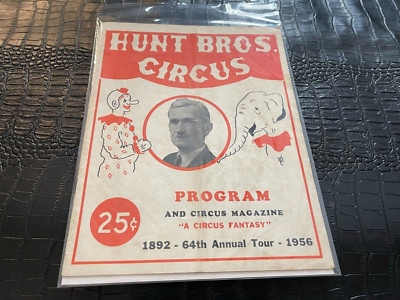 1956 Hunt Brothers Circus program ( MISC6521) | eBay