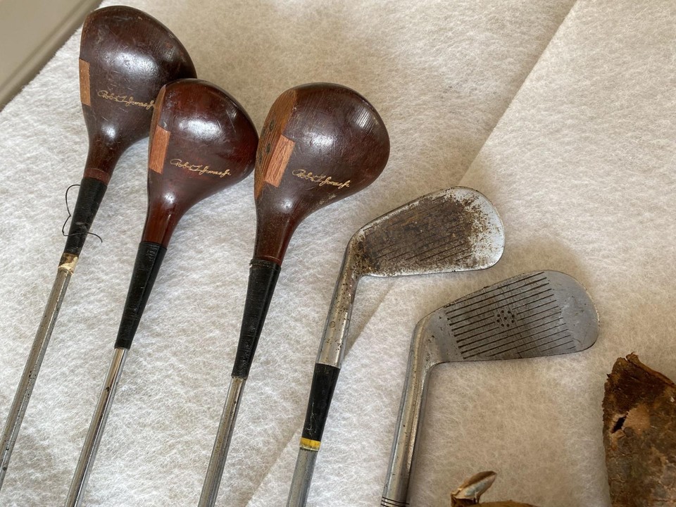 Vintage Spalding Golf Clubs Hickory Shaft 3 Wood Drivers | eBay
