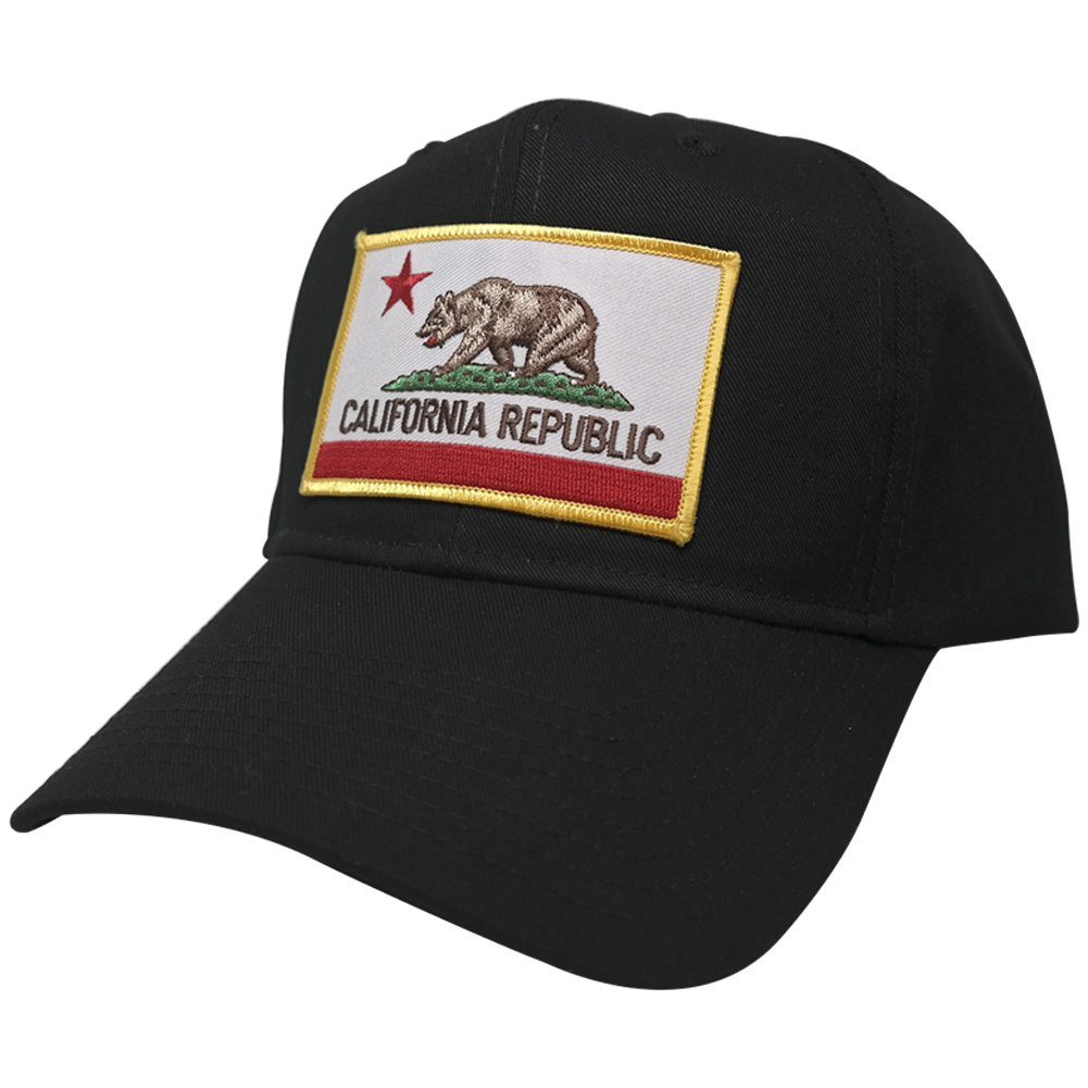 California Embroidered Iron On Patch Snapback Cap - Black Cali Bear | eBay