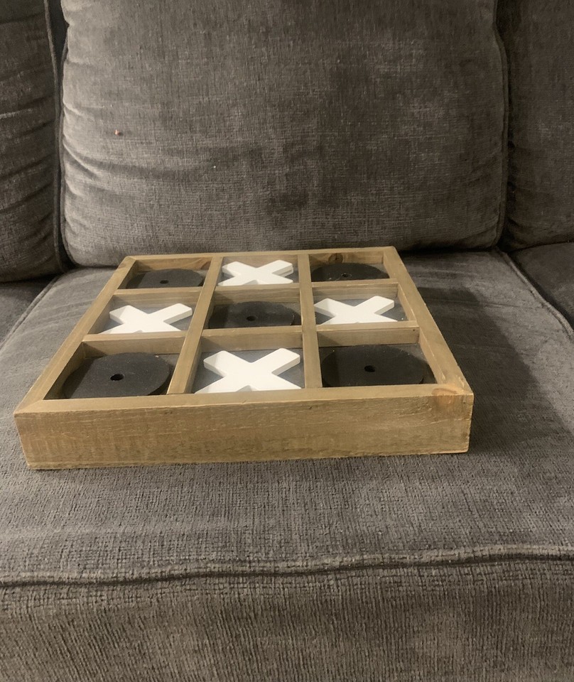 rustic wooden tik tak toe home decor board game | eBay
