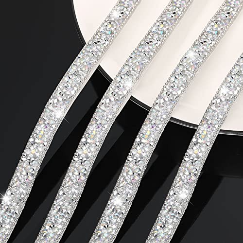 3 Yards Resin Rhinestone Ribbons Self Adhesive Diamond Crystal Ribbon ...