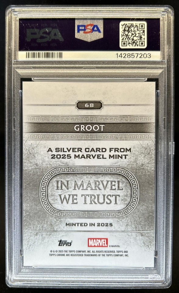 2025 Topps Mint Marvel Groot Chrome Refractor Silver #/75 PSA 9 | eBay