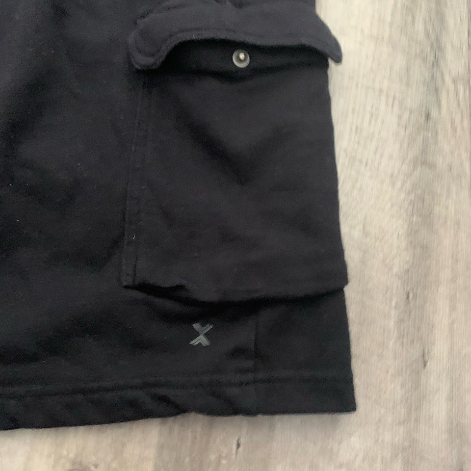 Xersion Sweat Cargo Shorts Mens Big Tall Size 2XLT Black Pull-On Quick ...