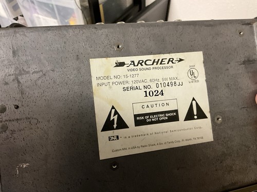 Vintage Archer 15-1277 Radio Shack Video Sound Processor Great Shape ...