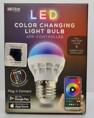 Vibe E-ssential Color Change LED Light Bulb with App & Remote Control ...