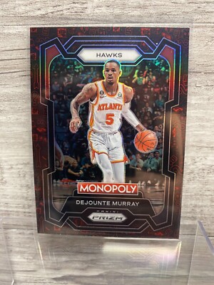 2023-24 NBA Monopoly Prizm Dejounte Murray Black Red Icons SP Atlanta ...