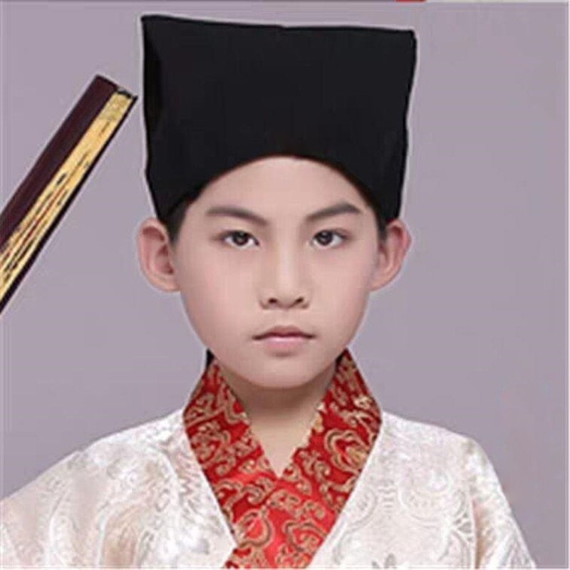 Chinese Scholar Teacher Hat Hanfu Black Headdress Adult Men Boy ...