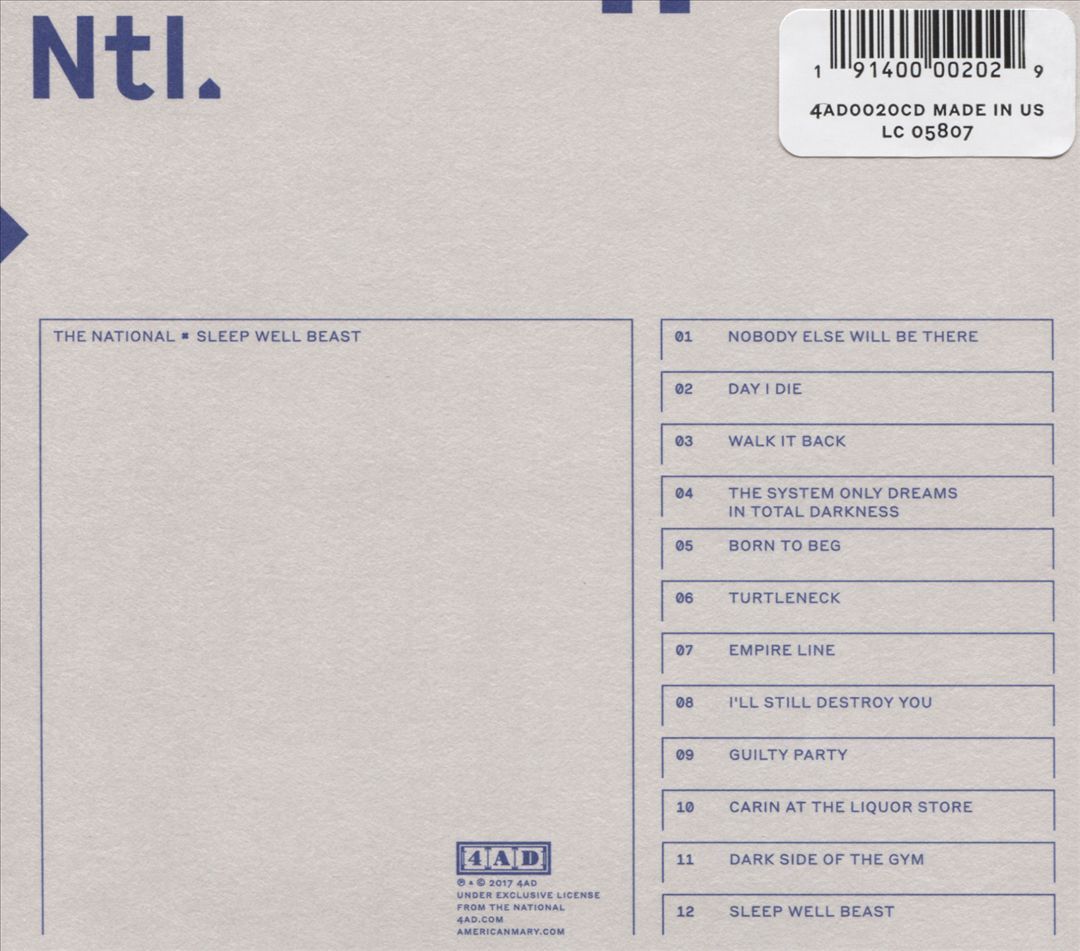 THE NATIONAL - SLEEP WELL BEAST NEW CD 191400002029| eBay