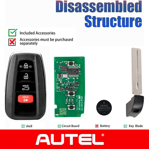 Autel iKey Smart Key SmartKey IKEYTY8A4TP Compatible Programmable Key ...