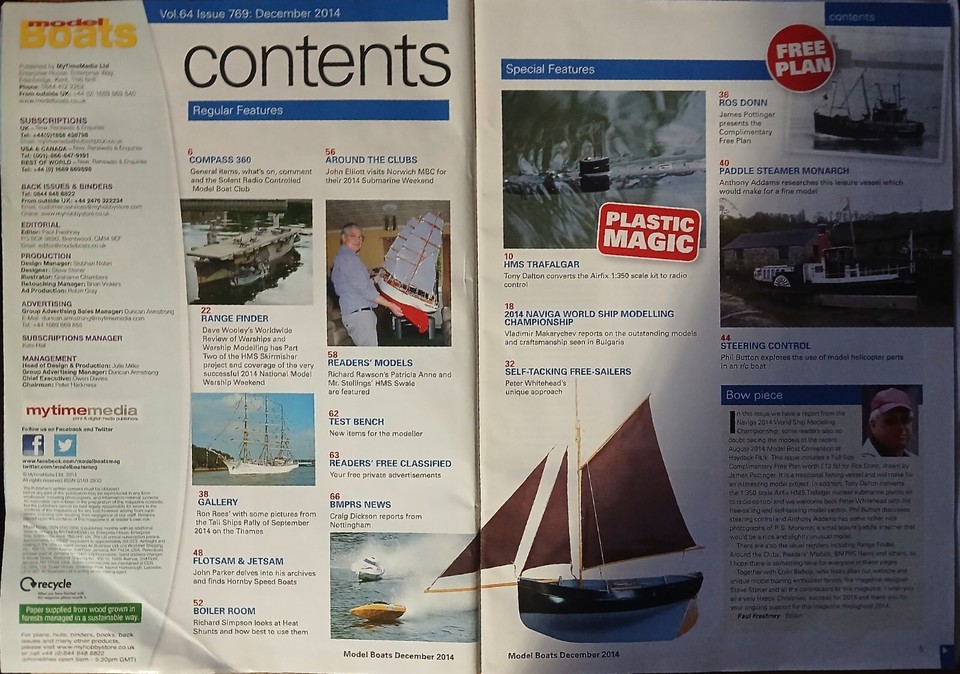 Model Boats Dec 2014, Model making knowledge & inspiration + Full-size plan | eBay UK