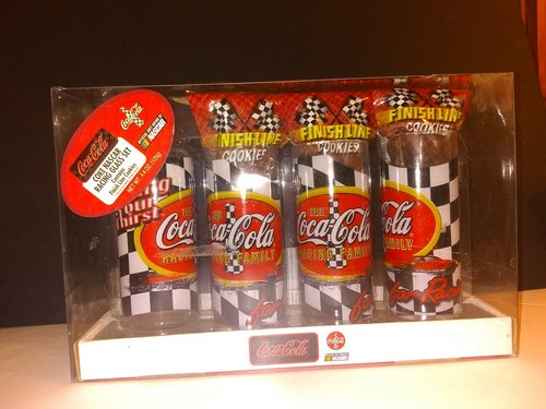 Coca Cola Nascar Racing Family Glass Set Of 4 Checkered Drive Your ...