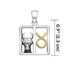 Taurus Zodiac Sign Astrology 925 Sterling Silver Pendant Jewelry Gold ...
