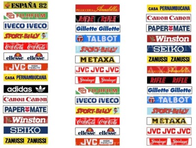 SUBBUTEO 42 ADESIVI ANNI '80 PUBBLICITA' WORLD CUP ESPANA '82 GRADINATA ...