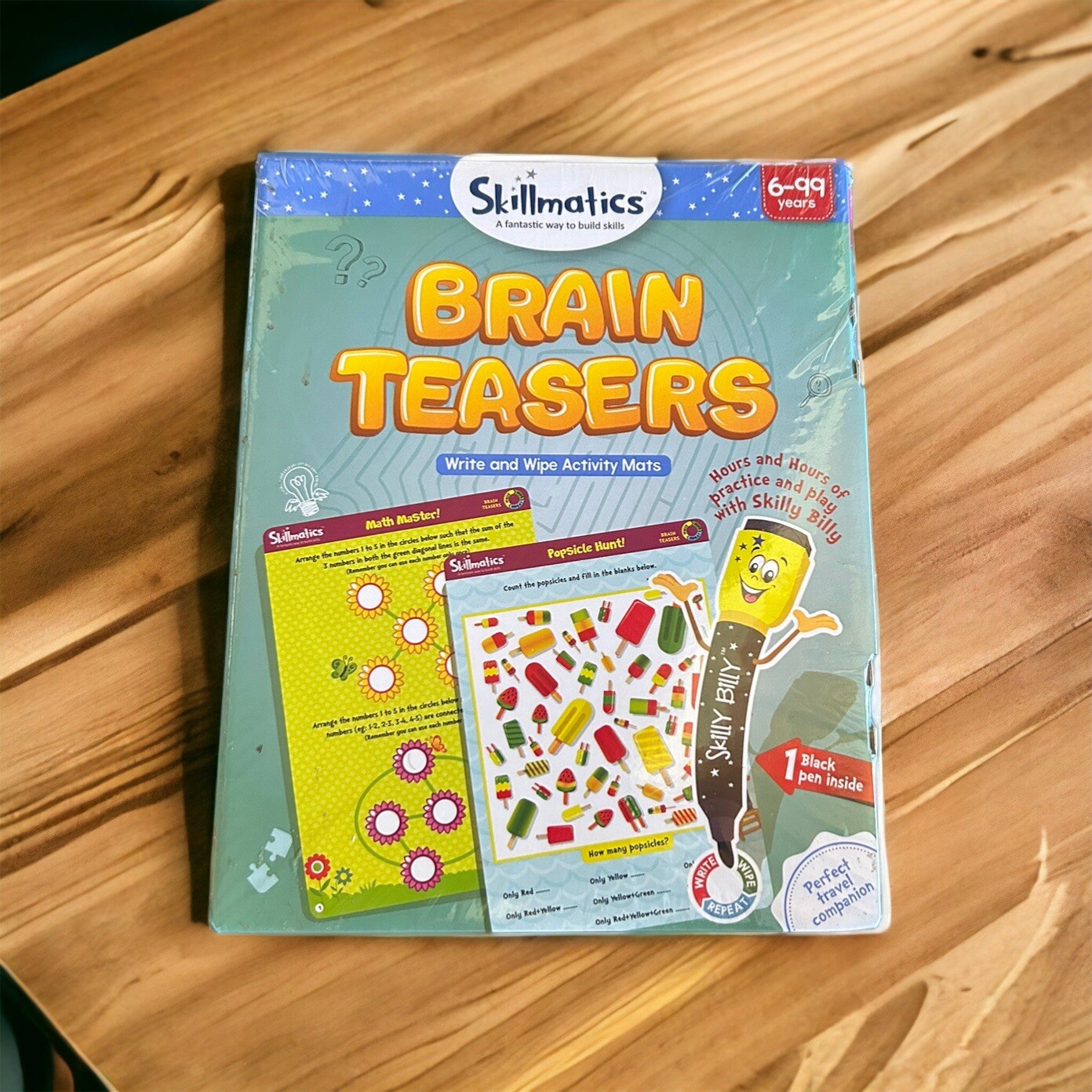 Skillmatics Brain Teasers Write & Wipe Activity Mats Educational Game ...