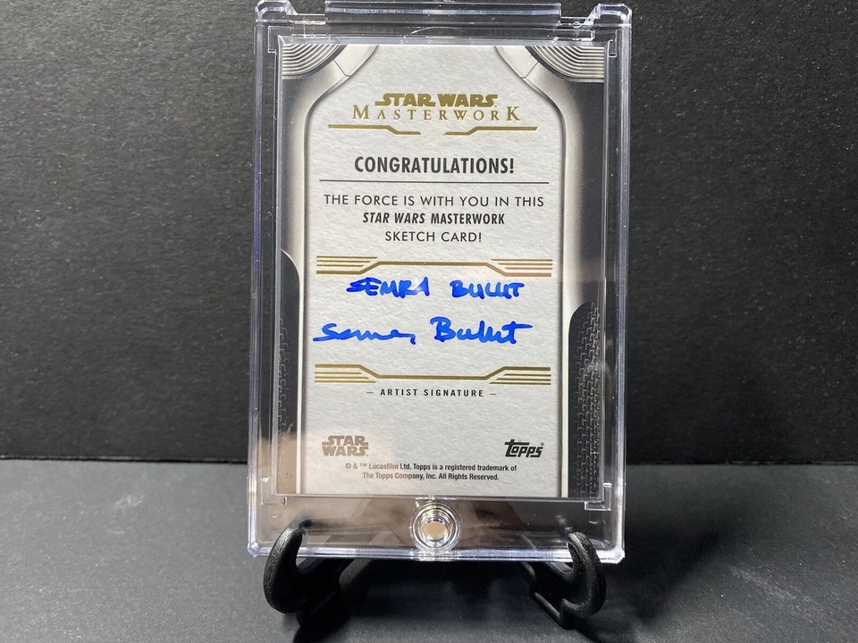 2021 Star Wars Masterwork Grogu Sketch Card RARE 1/1 AUTO artist Semra ...
