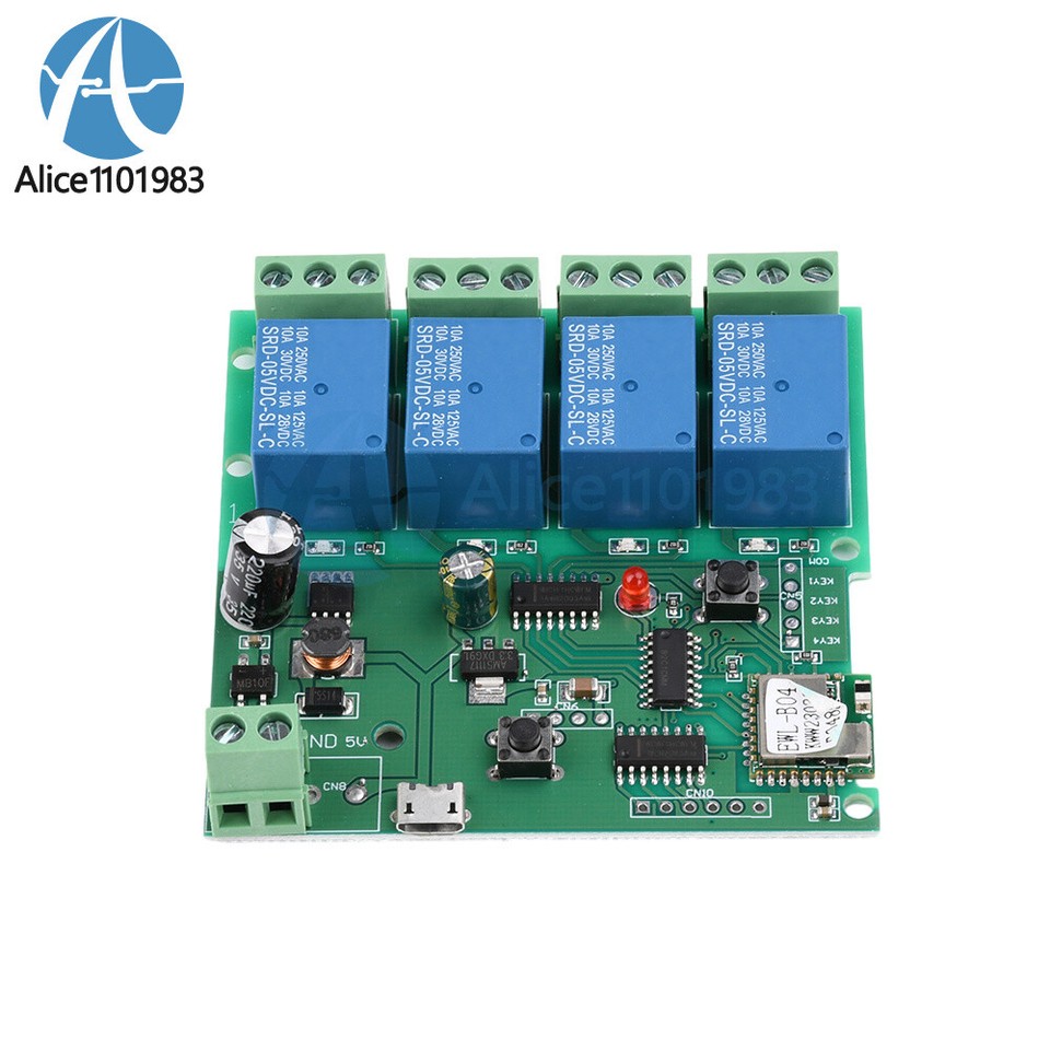 DC 7-32V 2/4 Channel Smart Switch WiFi Bluetooth Relay Module Remote ...