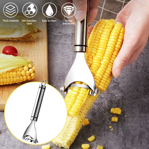 One-Step Corn Peeler Thresher Tool Kitchen Cob Kerneler Cutter Stripper ...