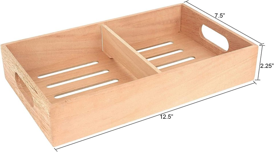 Spanish Cedar Cigar Tray - Adjustable Divider, Fits Large Humidors, for ...