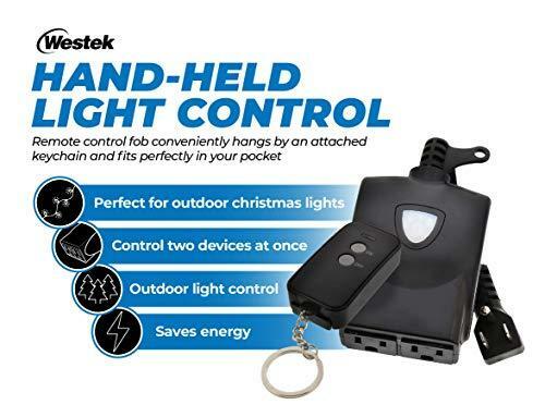 WESTEK Outdoor Remote Control Outlet Switch Kit with Wireless Receiver ...