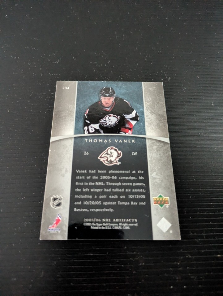 THOMAS VANEK ROOKIE 2005-06 UPPER DECK ARTIFACTS # 204. 109/750 | eBay