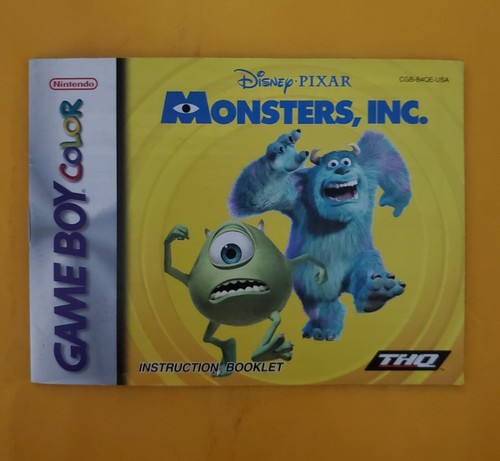 Monsters, Inc Game Boy Gameboy Color Instruction Manual ONLY! | eBay