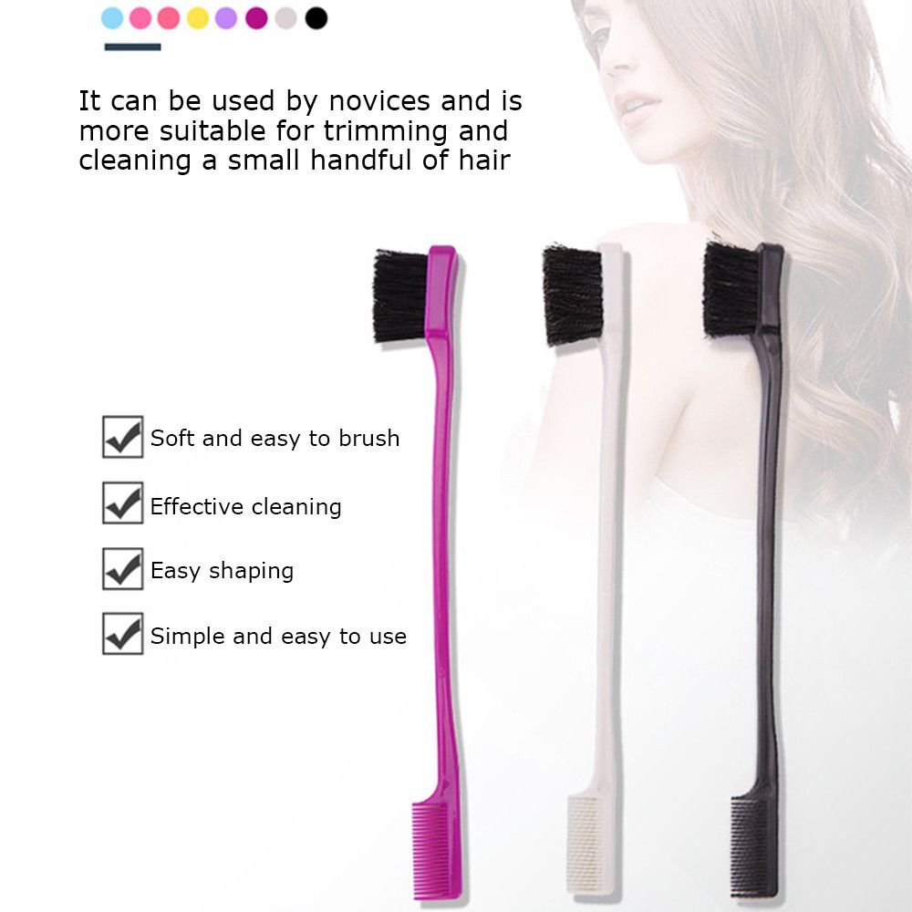 Hair Styling Brush Double Sided Edge Eyebrow Combing Control Hair Comb ...