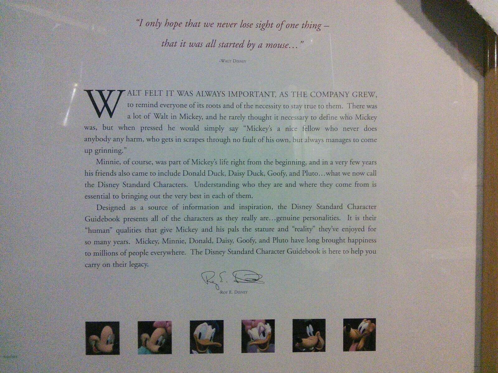 DISNEY RARE STANDARD CHARACTER GUIDEBOOK MICKEY/MINNIE PAGE SIGNED | eBay