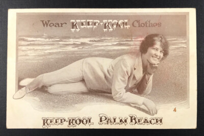 Keep-Kool Clothing Palm Beach Cloth Pretty Woman on the Beach Postcard ...