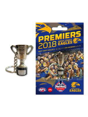 333288 WEST COAST EAGLES 2018 AFL PREMIERS 3D TROPHY KEYRING KEY RING ...
