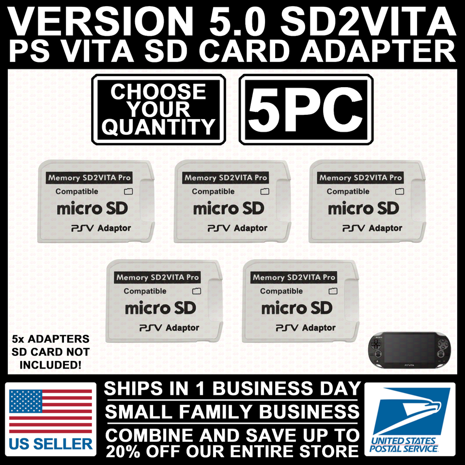 V5.0 SD2VITA Micro SD to Vita Memory Card Pro Adapter For PS PSV 1000/ ...