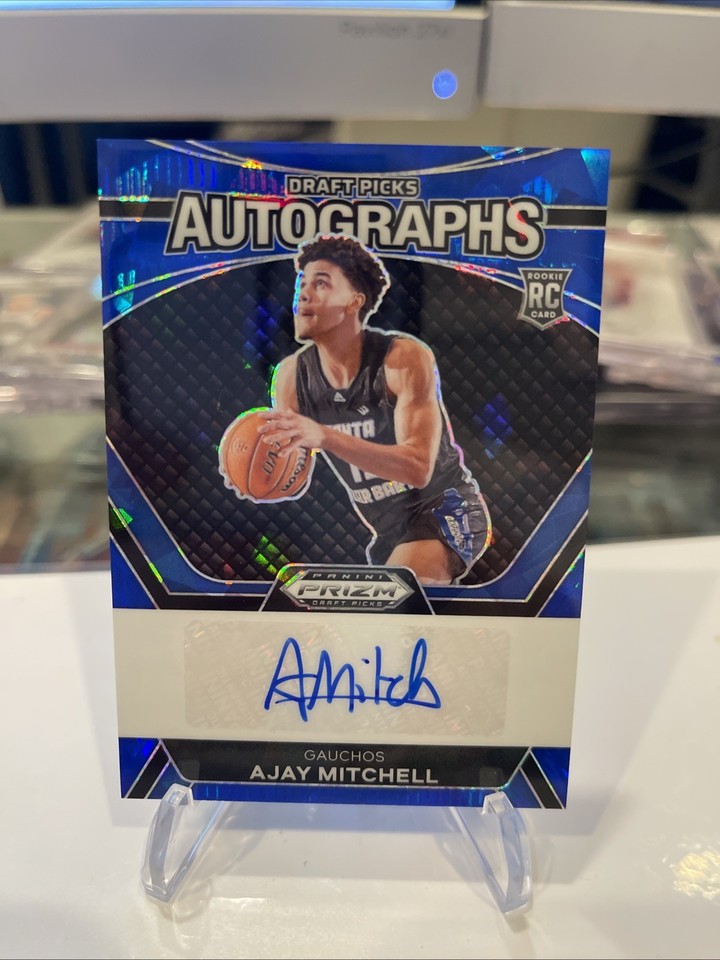 2024 Panini Prizm Draft AJAY MITCHELL RC Blue Ice AUTO /75 🔥 Thunder ...