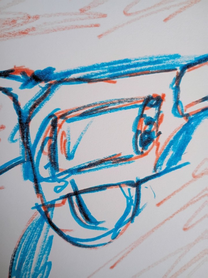 Original Abstract Drawing 9x12 Ink & Wax on Paper by Careless | eBay