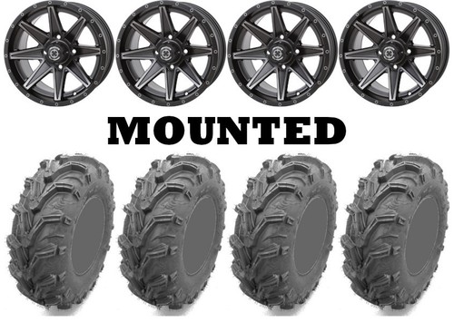 Kit 4 EFX MotoMax Tires 27x12-14 on Frontline 308 Matte Gray Wheels SRA ...