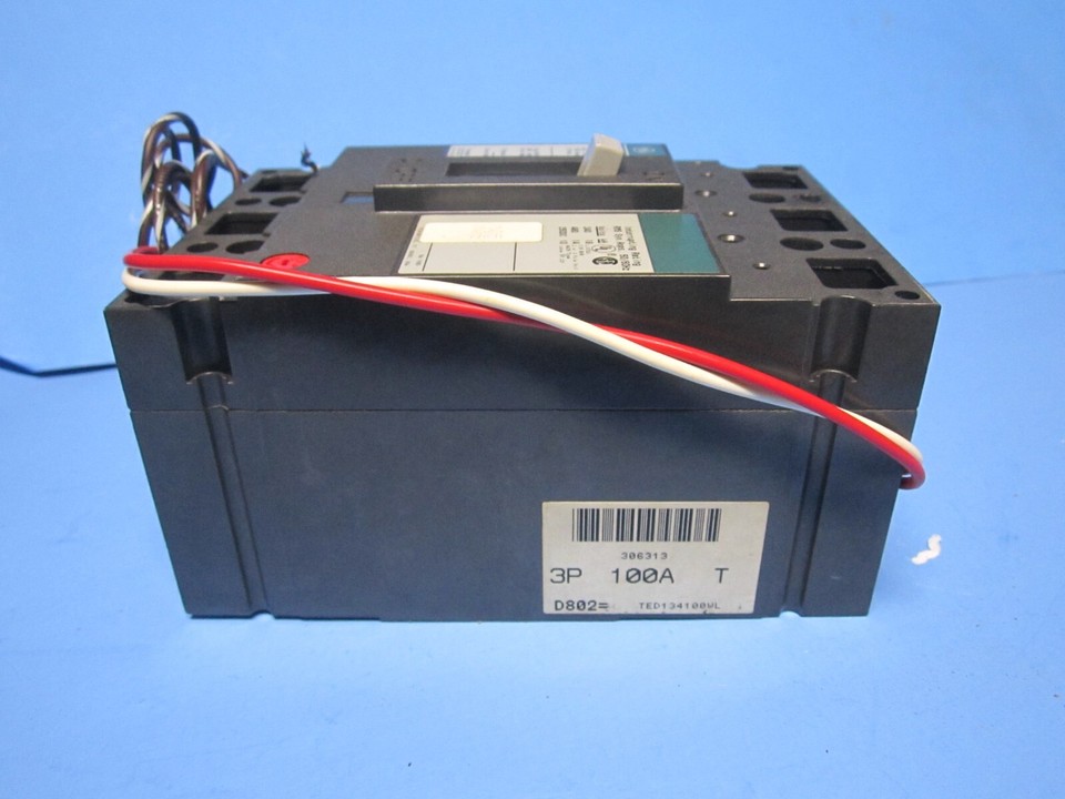 GE TED134100 Circuit Breaker 100 Amp 480 Volt 3 Pole W/ Auxiliary ...