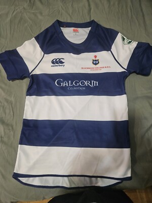 Canterbury Blackrock College RFC Rugby Jersey Mens Small Blue And White ...
