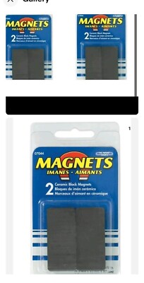 3 Packs Master Magnetics Ceramic Block Magnets, Set of 2, 3/8" x 7/8" x ...