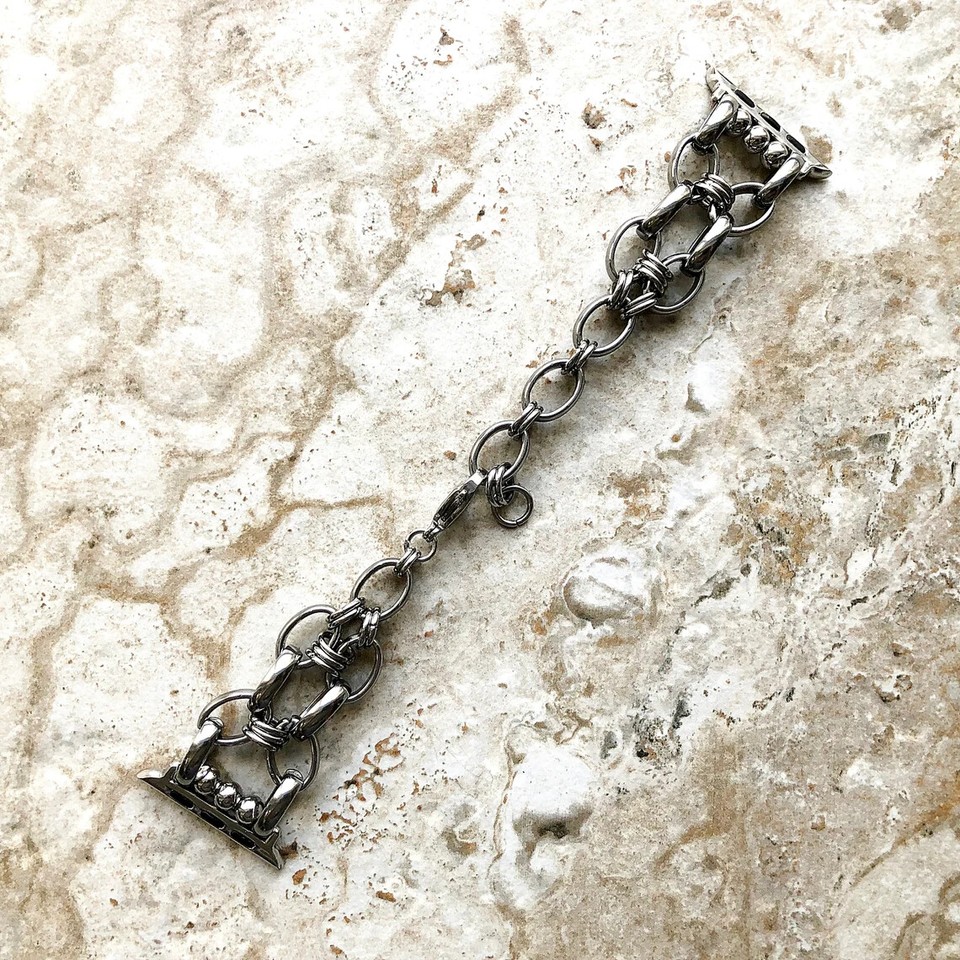 Braided Silver Color Chain Band Apple Watch 7 6 5 4 3 2 SE 38mm 40 41 ...