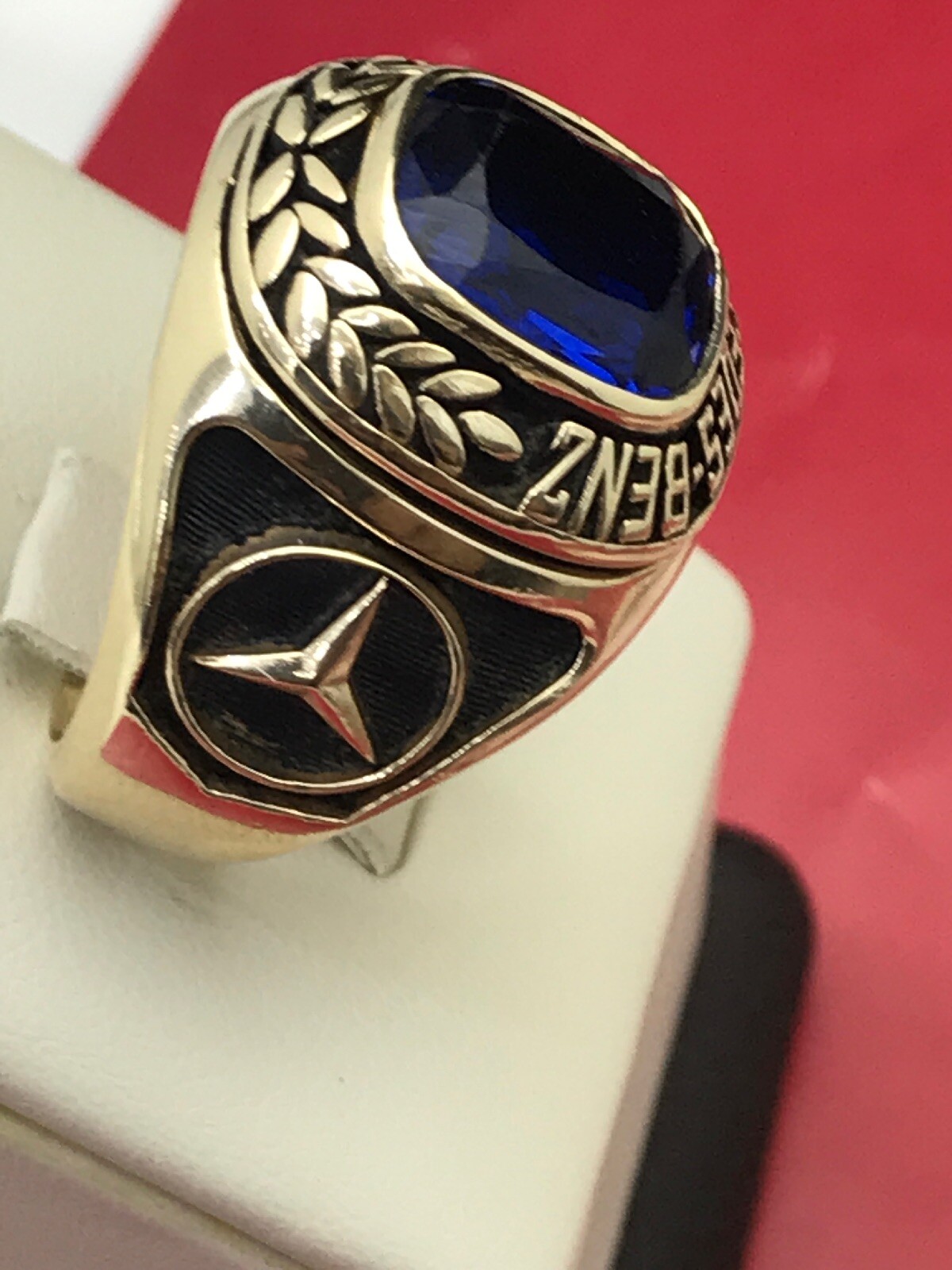 (1) Solid 10k Signet Ring With Mercedes Name And Emblem | eBay