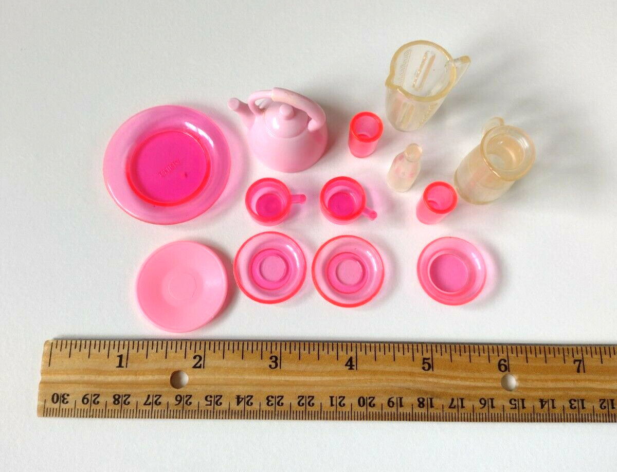 Barbie Doll Dishes, Vintage 1990's, Teapot Teacup Pitcher Plate Mug Cup ...