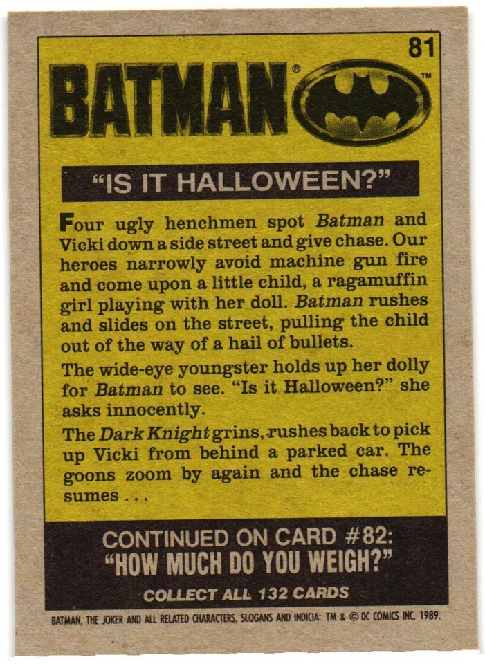 1989 Topps Batman #81 "Is It Halloween? | eBay