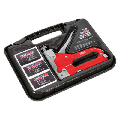 Sealey Staple & Brad Nail Gun Heavy Duty 4-14mm - 3in1 - Comes in ...