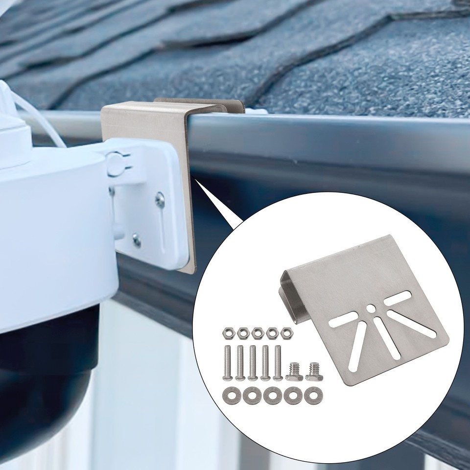 Silver Metal Gutter Mount for Eufy E42 Solar Camera Secure Positioning ...