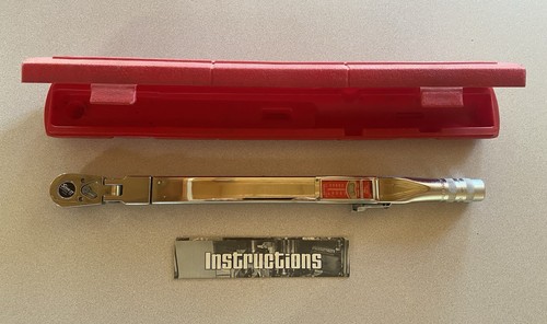 Snap On TQFR250 1/2" Dr Click Type Flex Head Torque Wrench w/ Case 250 ...