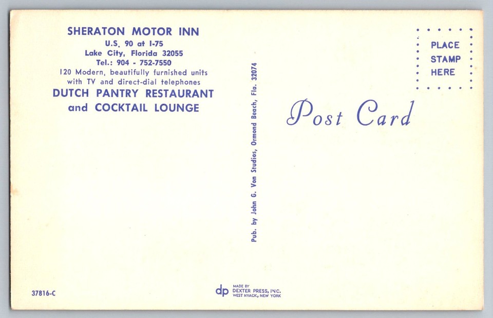 Postcard - Sheraton Motor Inn, Lake City, Fl | eBay