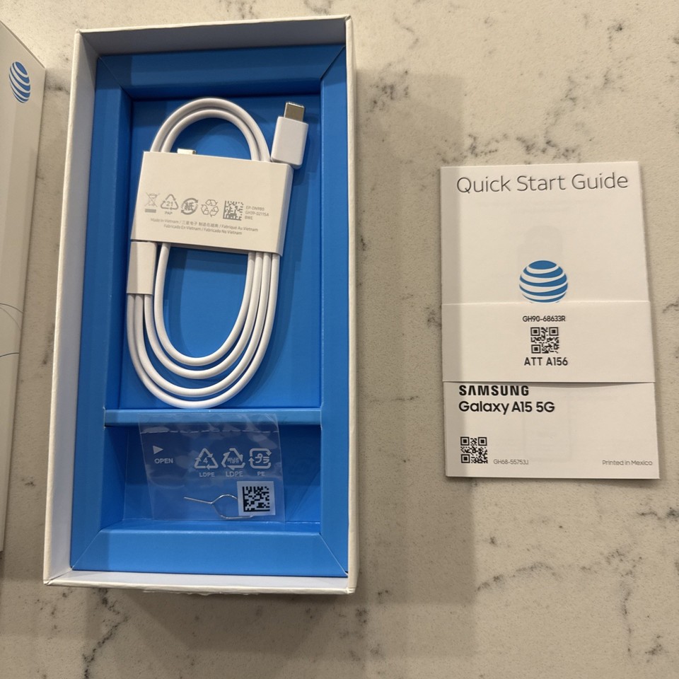 Samsung Galaxy Android A15 5G 128GB SM-A156U Blue Black AT&T New In Box ...