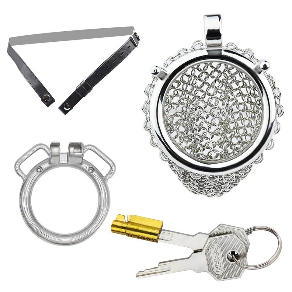 Hollow Chastity Cage Strap Sissi Discreet Femboy Lock Device Metal ...