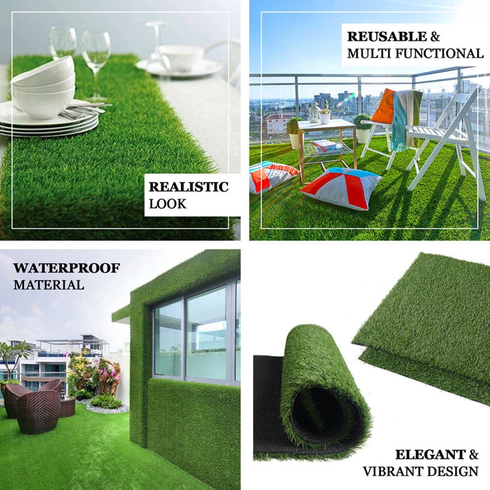 16*6.6ft Artificial Grass Mat Synthetic Landscape Fake Lawn Pet Dog ...