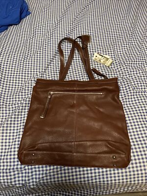 B Makowsky NWT Brown Brandy Tote Genuine Leather | eBay