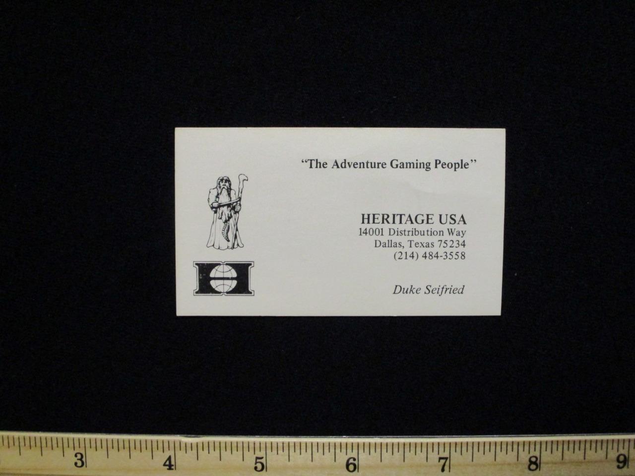 Heritage USA Business Card Duke Seifried (Druid Icon) | eBay