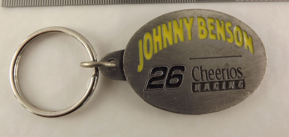 PEWTER ENAMEL KEY RING KEYCHAIN NEW JOHNNY BENSON 26 CHEERIOS KEYRING ...